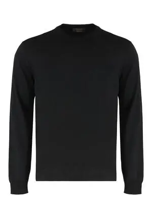 SLOWEAR Round Neck Long Sleeve Wool Sweater - Grey