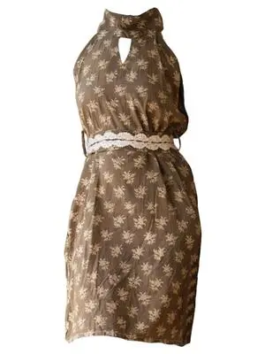 JIWYA Godavari High Neck Dress - Green