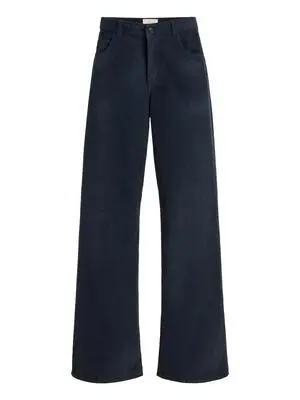 THE ROW Eglitta Cotton Corduroy Wide-leg Pants - Blue