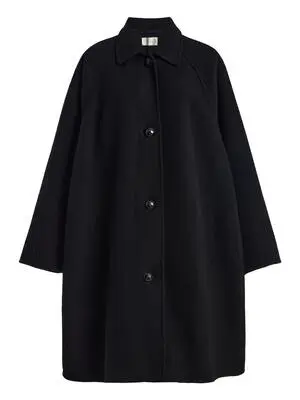 THE ROW Ina Wool-cashmere Blend Coat - Black