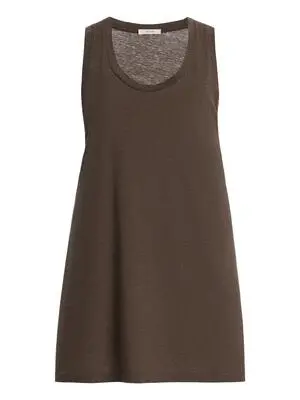 THE ROW Elana Cotton, Silk And Cashmere Tank Top - Grey