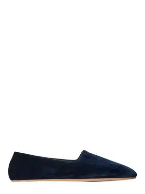 THE ROW Ponti Cotton Slippers - Blue