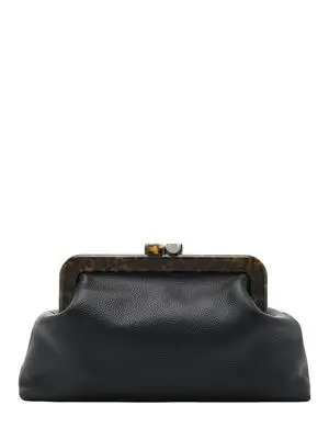 THE ROW Suri Leather Clutch - Black