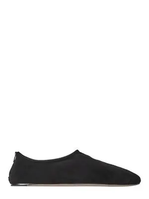 THE ROW Stellene Suede Slippers - Black