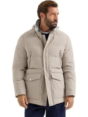 Brunello Cucinelli Brunello Cucinelli Stretch Bonded Nylon Down Parka With Detachable Hood Grey