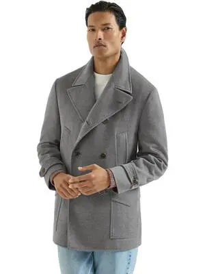 Brunello Cucinelli Virgin Wool Cloth Four-pocket Pea Coat - Grey