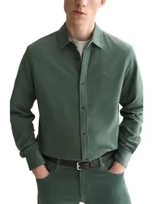 Scotch & Soda Regular Fit Corduroy Button Up Shirt - Dark Forest