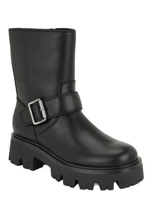 Nine West Nine West Ryder Faux Leather Moto Boots Black