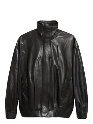 ARMA Paula Leather Bomber Jacket - Black