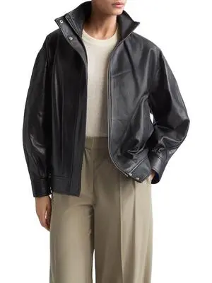 ARMA Paula Leather Bomber Jacket - Black