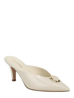 Veronica Beard Cabochon Leather Pointed Toe Mule - Limestone