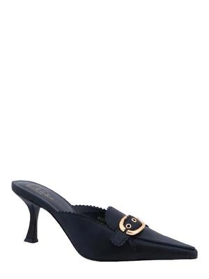 SHU SHOP Natasha Pointed Toe Mule With Oversized Buckle - Black