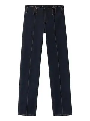 Mango Low Rise Straight Leg Jeans - Open Blue
