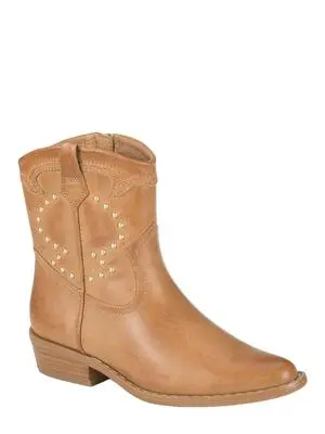 BARETRAPS Nova Western Ankle Boots With Stud Embellishments - Whiskey