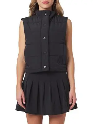 WILLIAMS ATHLETIC CLUB Luna Quilted Crop Vest - Black