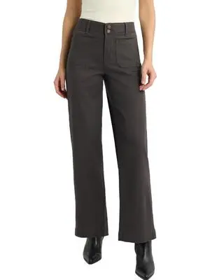 Wit & Wisdom Emma Patch Pocket High Waist Wide Leg Pants - Espresso