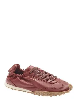 HOFF Leather Lace-up Sneakers With Elasticized Heel - Clay