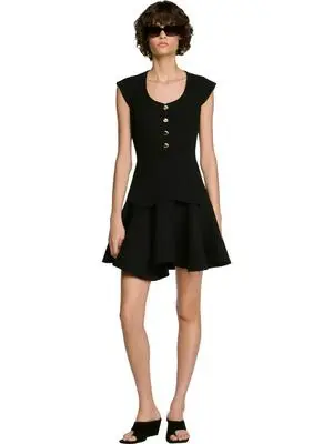 Sandro Short Button-up Dress - Black