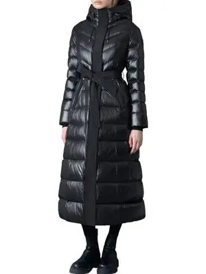 Mackage MACKAGE Calina-R Lustrous Down Long Coat Light Black