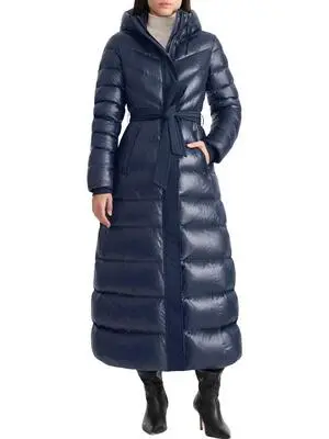 Mackage MACKAGE Calina-R Lustrous Down Long Coat Marine Blue