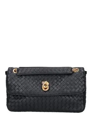 Bottega Veneta Bottega Veneta "Madison" Woven Leather Shoulder Bag Black