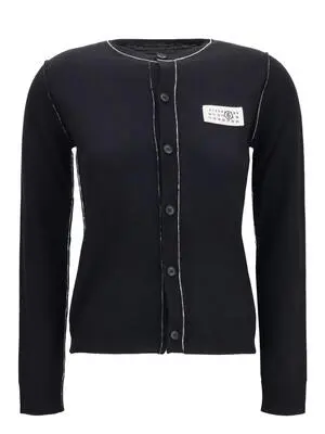 MAISON MARGIELA MM6 Wool Blend Button Cardigan Black