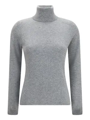 ALLUDE Cashmere Turtleneck Sweater - Grey