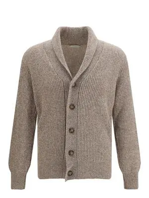 BROOKSFIELD Virgin Wool Shawl Collar Cardigan - Beige