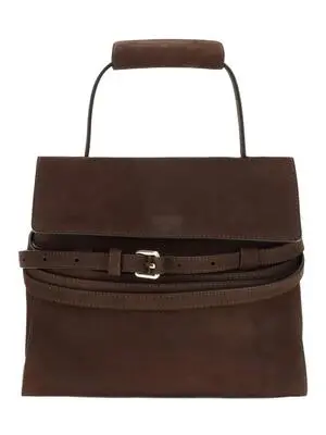 Moschino Medium Top Handle Bag With Buckle Detail - Brown
