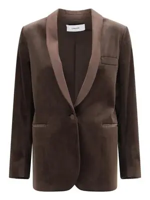 LARDINI Velvet Blazer - Brown