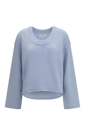 Loulou De Saison Derry Sd U Neck Cashmere Sweater Femae Light Blue