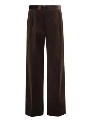 LARDINI Velvet Tailored Pants - Brown