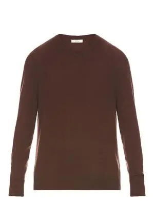 THE ROW Long-sleeved V-neck Cashmere Sweater - Chocolate