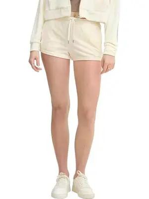 Juicy Couture Rhinestone-embellished Drawstring Mini Shorts White