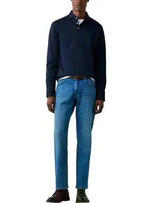 HACKETT LONDON Long-sleeve Polo Shirt - Blue