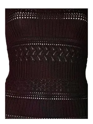 Veronica Beard Veronica Beard Sandra Pointelle-Knit Tank Top Red
