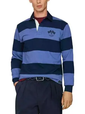HACKETT LONDON Striped Rugby Shirt - Blue