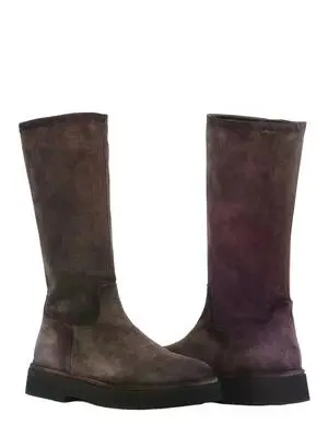 ALEXANDER HOTTO Suede Side-zip Boots - Brown