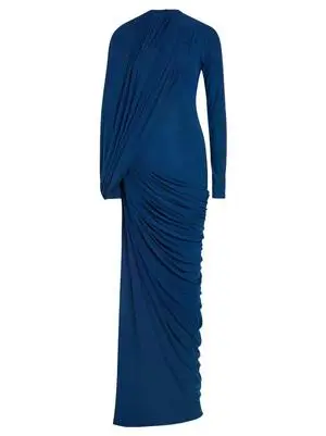 DEME Settle Ruched Draped Maxi Dress - Blue