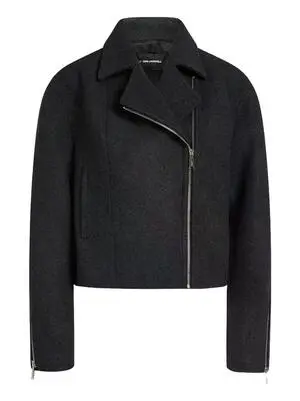 Karl Lagerfeld Logo-plaque Biker Jacket - Grey