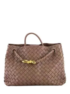 Bottega Veneta Andiamo Top Handle Bag Intrecciato Nappa Medium Satchel - Brown