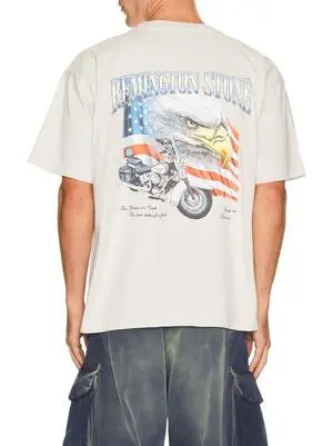 REMINGTON STONE Cash Or Gass Tee In Cream - Bone