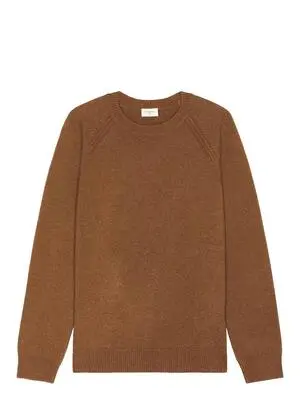 Saint Laurent Cashmere Raglan Sleeve Crewneck Sweater - Brun