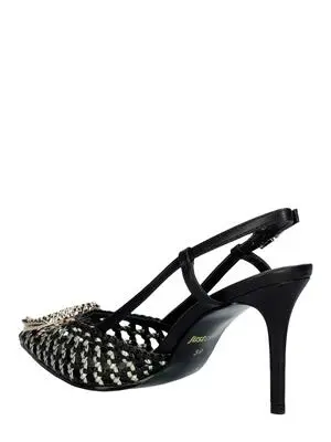 Just Cavalli Woven Logo-plaque Stiletto Pumps - Black