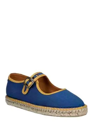 Fly London Buckled Espadrille Flats - Blue