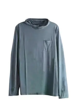 FREE FLY Pocket-detail Long-sleeve Hoodie - Blue