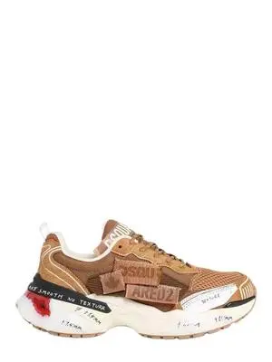 Dsquared2 Mesh And Suede "faster" Sneakers - Brown
