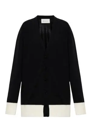 AMI Paris Colour-block V-neck Cardigan - Black