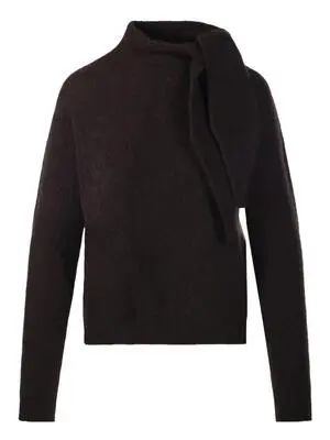 ROBERTO COLLINA Tie-neck Sweater - Moro