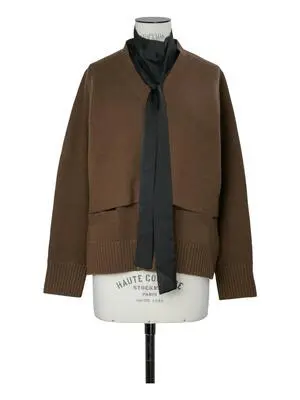 Sacai Layered Wool Cardigan - Brown
